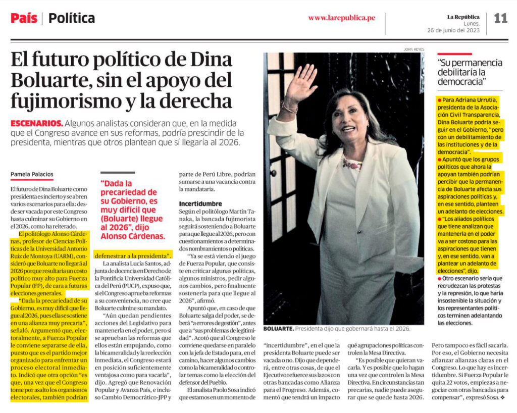 [Informe] Dina Boluarte: el futuro político de la presidenta, sin el apoyo del fujimorismo y la ...