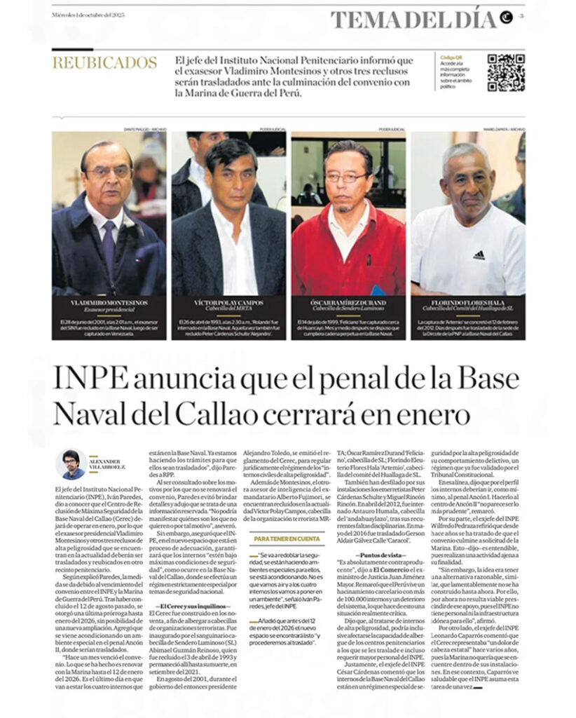 [Derecho UARM] César Cárdenas: cierre del penal de la Base Naval del Callao